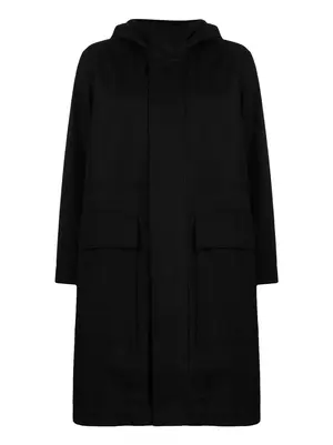 JNBY Hooded Cotton Trench Coat - Black