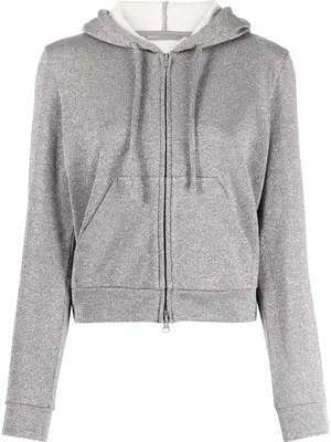 JNBY Glittered Zip-front Hoodie - Silver