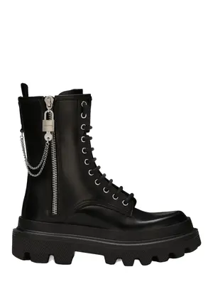 Dolce & Gabbana Chain-link Combat Boots - Black