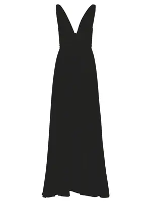 AZLEE Cirrus V-neck Gown - Black