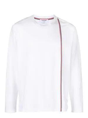 Thom Browne Rwb Stripe Cotton T-shirt - White