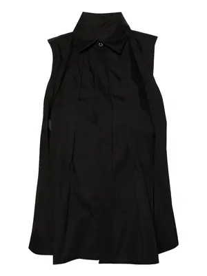 Sacai Sleeveless Pleated Shirt - Black