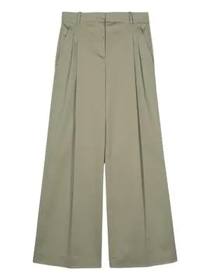 Kiton Poplin Wide-leg Trousers - Green