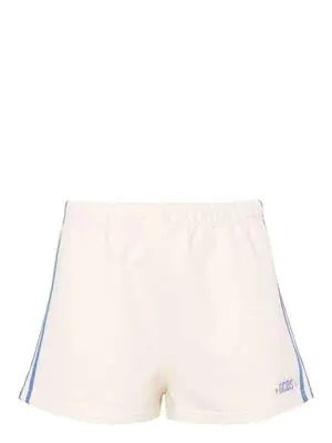 Gcds Logo-embroidered Jersey Shorts - Neutrals