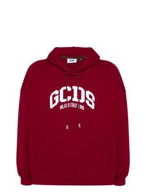 Gcds Logo-embroidered Hoodie - Red