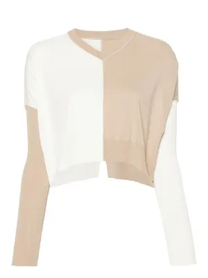 MAISON MARGIELA MM6 Maison Margiela Colour-Block Cropped Jumper