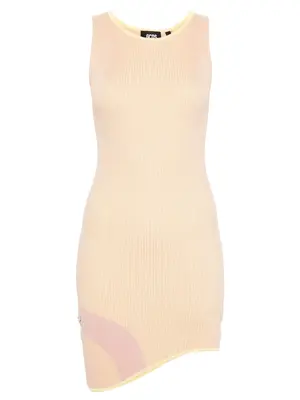 Gcds Comma Asymmetric Ribbed Dress - Pink