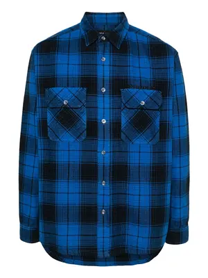 PURPLE BRAND Plaid-check Flannel Shirt - Blue
