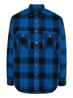 PURPLE BRAND Plaid-check Flannel Shirt - Blue