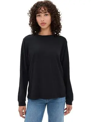 MOTHER Long Sleeve Crewneck T-shirt - Black