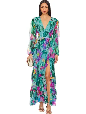 Rococo Sand Ocean Maxi Dress - Turquoise
