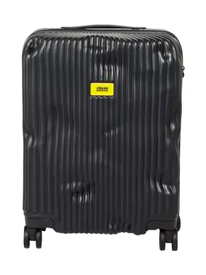 CRASH BAGGAGE Stripe Small Carry-on Suitcase - Black