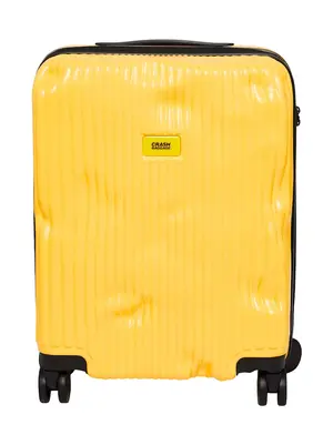 CRASH BAGGAGE Stripe Cabin Small Suitcase - Yellow