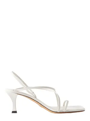 Proenza Schouler Square Strappy Leather Sandals - Neutrals