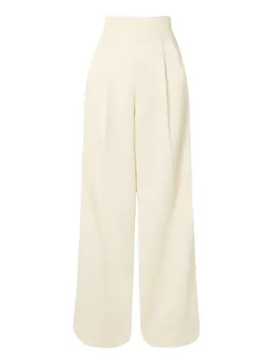 EMILIA WICKSTEAD Clarine Pleated Crepe Wide-leg Pants - Ivory