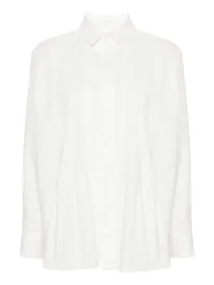 Sacai Pleat-detail Poplin Shirt - White