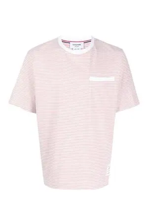 Thom Browne Striped Cotton T-shirt - White