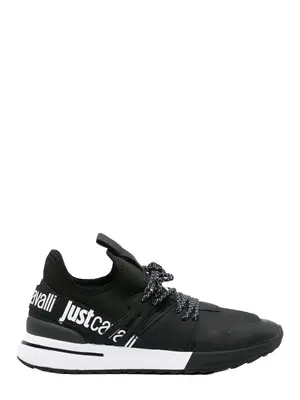 Just Cavalli Logo-print Panelled Sneakers - Black