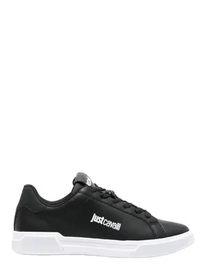 Just Cavalli Logo-print Leather Sneakers - Black