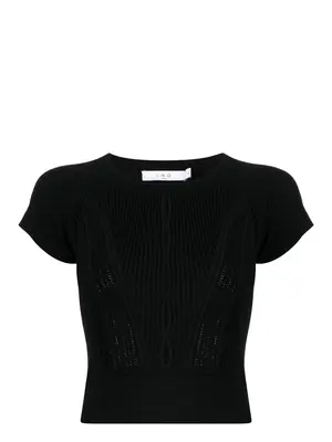 IRO PARIS Cut-out Ribbed Top - Black