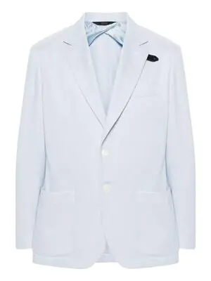 Brioni Single-breasted Silk Blend Blazer - Blue