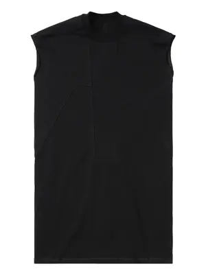 Rick Owens Spintered Tarp Cotton Tank Top - Black