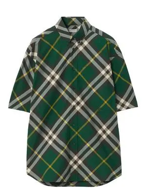 Burberry Logo-embroidered Plaid Shirt - Green