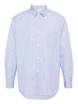 Comme Des Garçons Striped Cotton Shirt - Blue