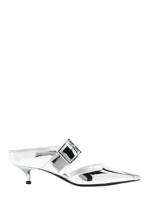 Alexander McQueen Punk Mirrored Mules - Silver