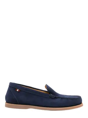 Bally Grosgrain-tab Suede Loafers - Blue