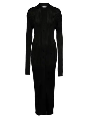 JIL SANDER Buttoned Midi Dress - Black