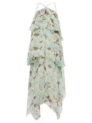 Stella McCartney Tiered Printed Silk Maxi Dress - Multicoloured