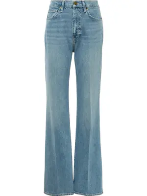 FRAME The Slim Stacked High-rise Straight Jeans - Blue