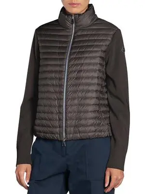 Moncler Quilted Wool Puffer Cardigan - Black
