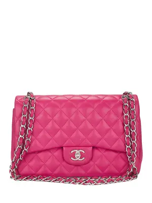 Chanel Caviar Double Flap Bag - Pink