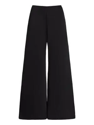 LESET Barb Satin Wide-leg Pants - Black