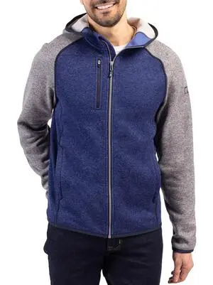 Cutter & Buck Mainsail Full Zip Hooded Jacket - Tour Blue/polished Heather