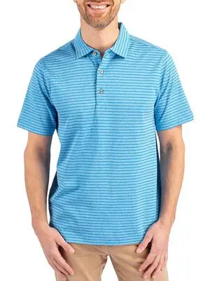 Cutter & Buck Forge Heather Stripe Recycled Blend Polo Digital Heather