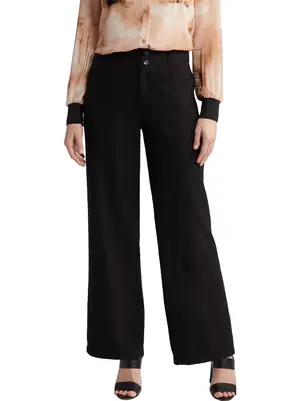 Dkny Crinkle Wide Leg Pants - Black
