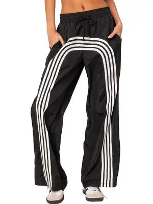 EDIKTED Wilda Stripe Track Pants - Black-and-white