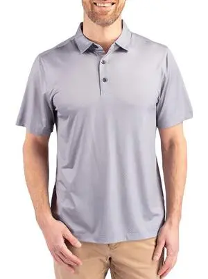 Cutter & Buck Geo Pattern Performance Recycled Polyester Blend Polo Elemental Grey
