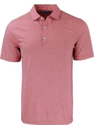 Cutter & Buck Forge Double Stripe Recycled Blend Polo - Cardinal Red/white