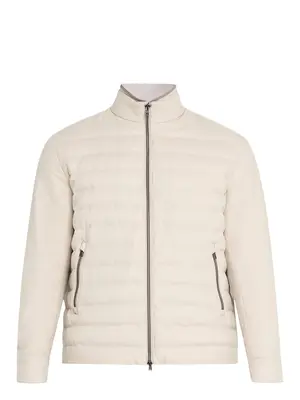 Herno Padded Silk-cashmere Zip Jacket - Ivory