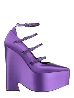Versace Pumps In Textile Fibers - Purple