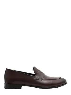 Giorgio Armani Leather Loafers - Brown