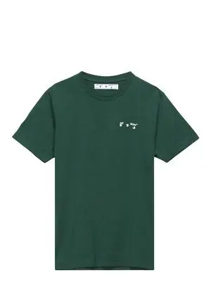 Off-White Logo Slim Tee 'dark Green' Green