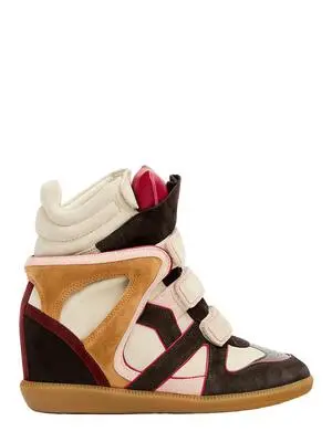 Isabel Marant Bekett Leather Wedge Sneakers - Multicolor