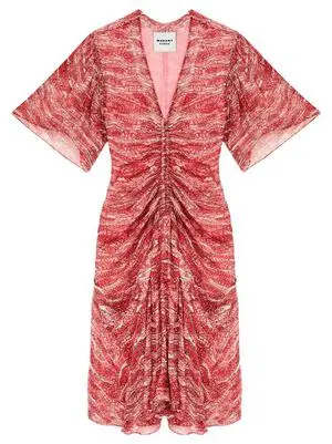 MARANT ETOILE Vivienne Printed Muslin Dress - Red