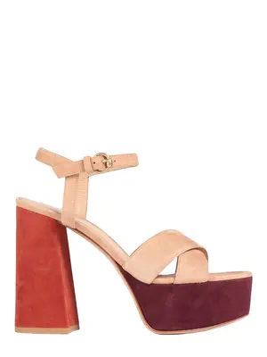 GIANVITO ROSSI Gianvito Rossi Colorblock Suede Platform Sandals