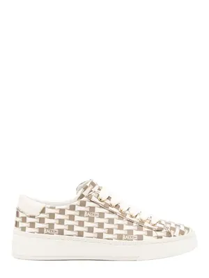 Bally Geometric-print Leather Sneakers - Brown